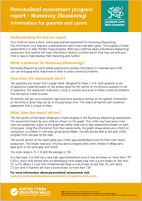 Personalised assessment progress report – Numeracy (Reasoning ...